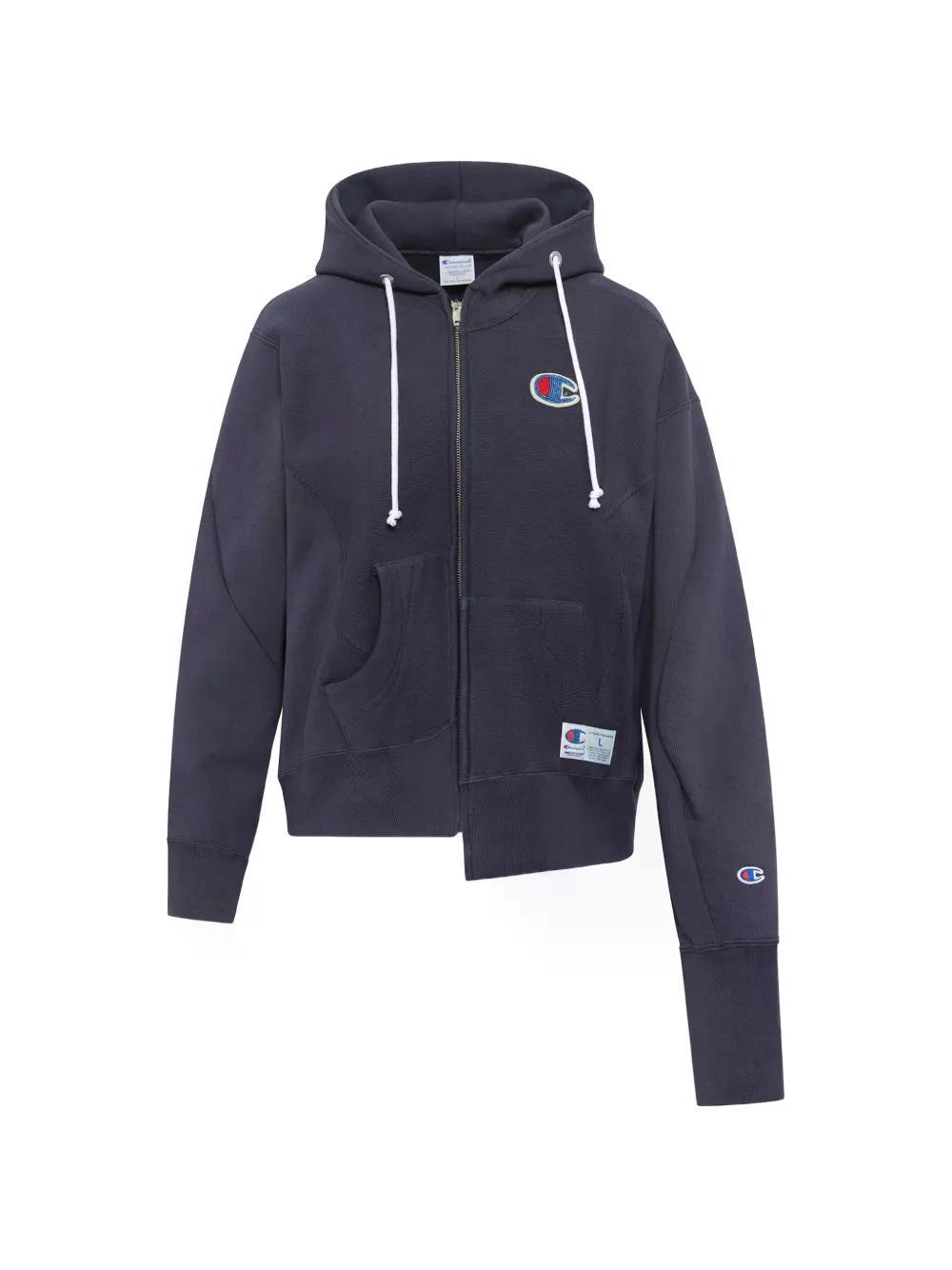 Supreme X Champion Zip Up Hooded Sweatshirt 'Navy - Blue