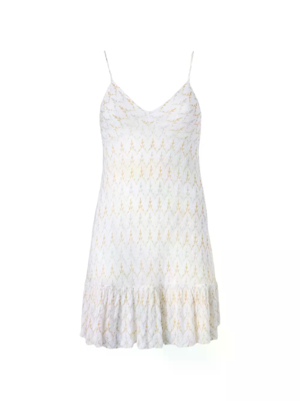 MISSONI Missoni Zigzag-Knit Ruffled Mini Dress