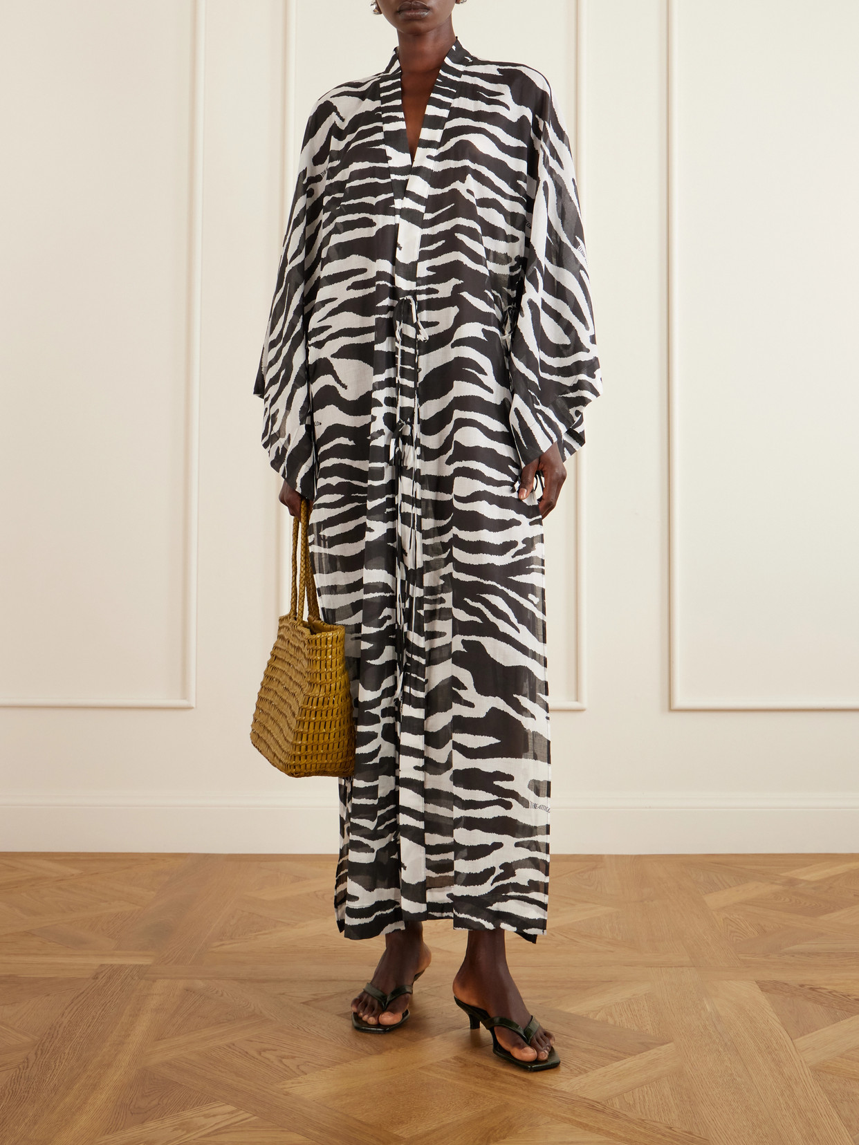 ATTICO The Attico Zebra-Print Cotton Kaftan