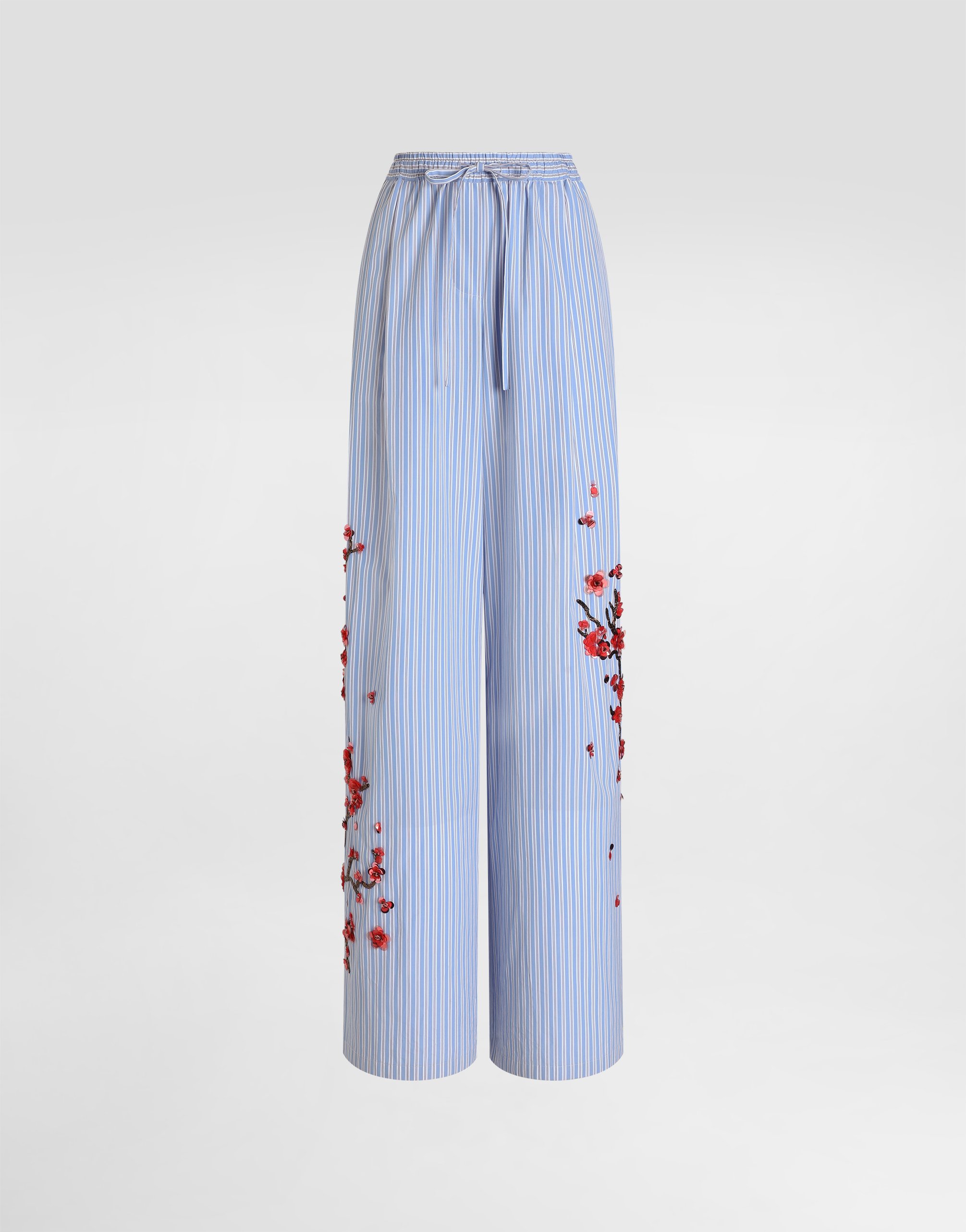 DOLCE & GABBANA Poplin Trousers with Embroidery