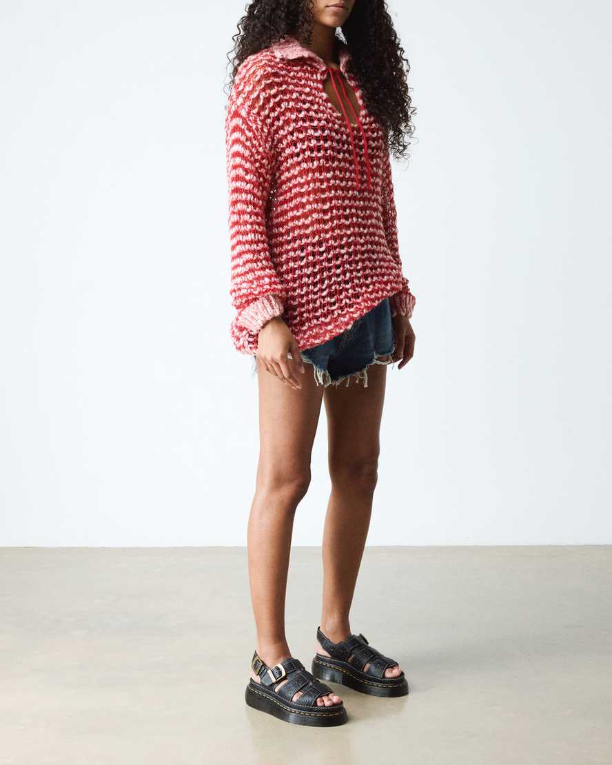 DR. MARTENS Dr. Martens Wrenlie Open Toe Nappa Leather Fisherman Platform Sandals