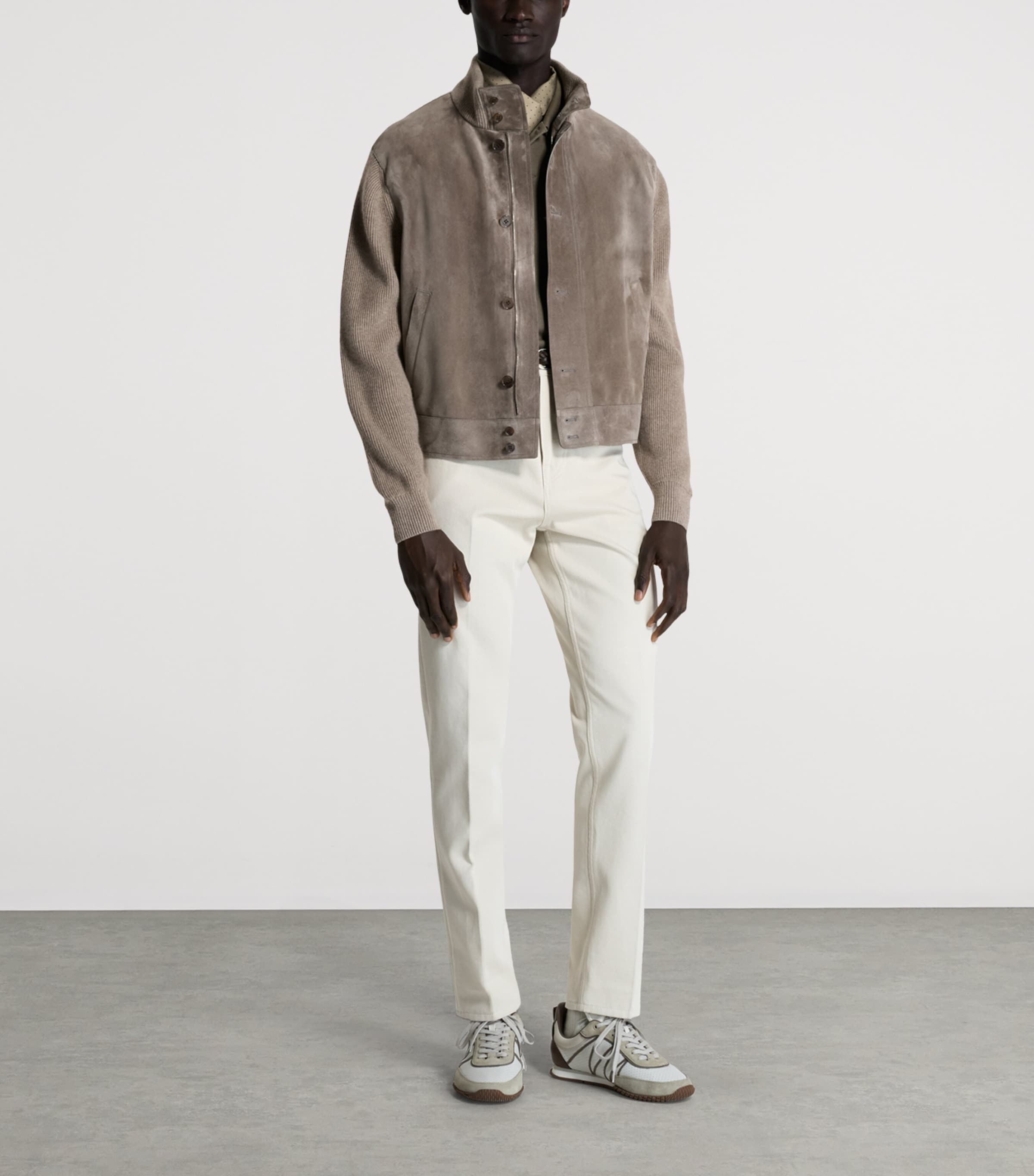 DUNHILL Dunhill Cashmere and Leather Bomber Jacket