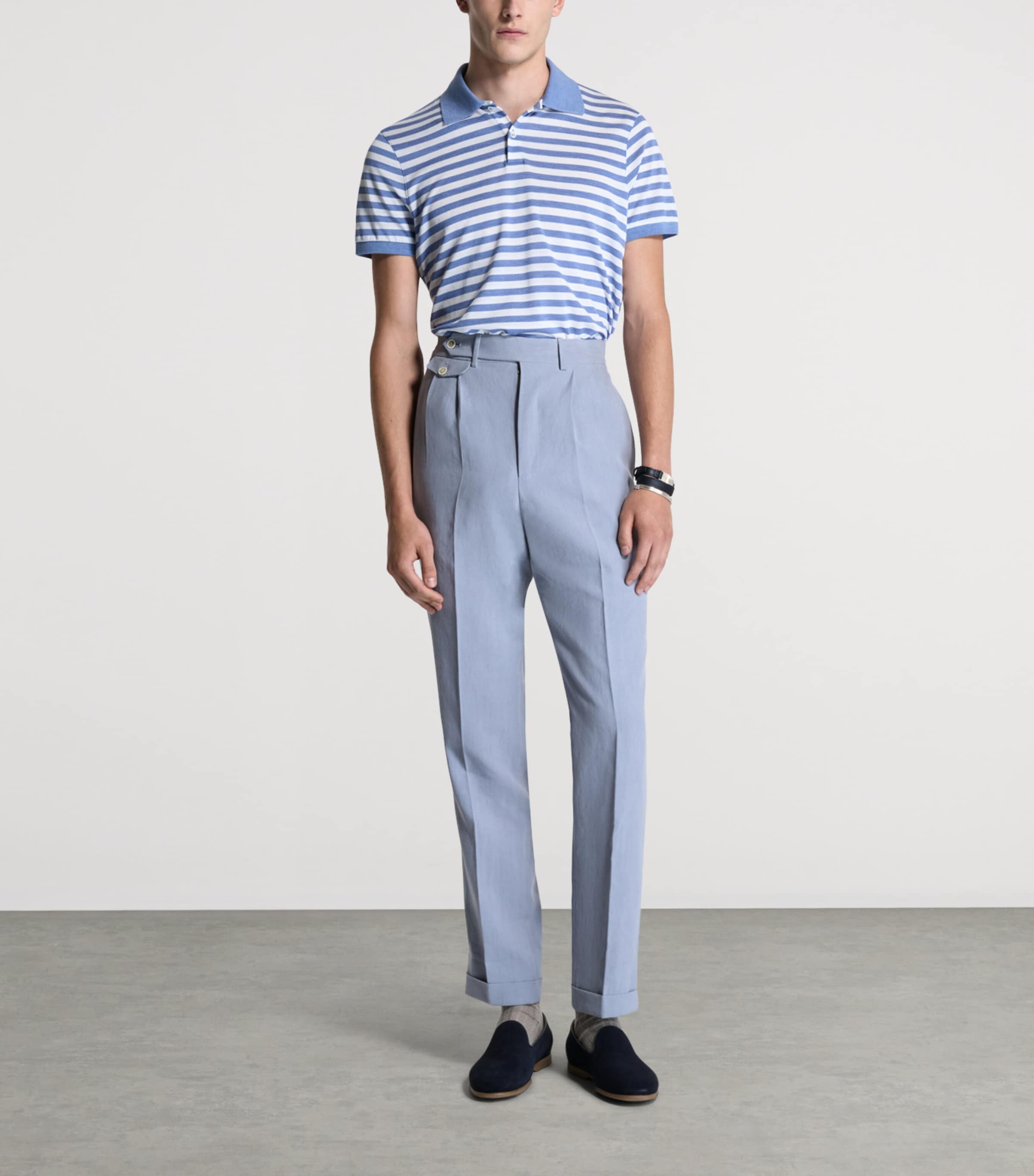 DUNHILL mulberry silk-cotton polo shirt
