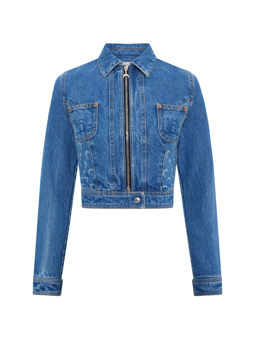Marine Serre Regenerated Denim Jacket - Blue | Editorialist