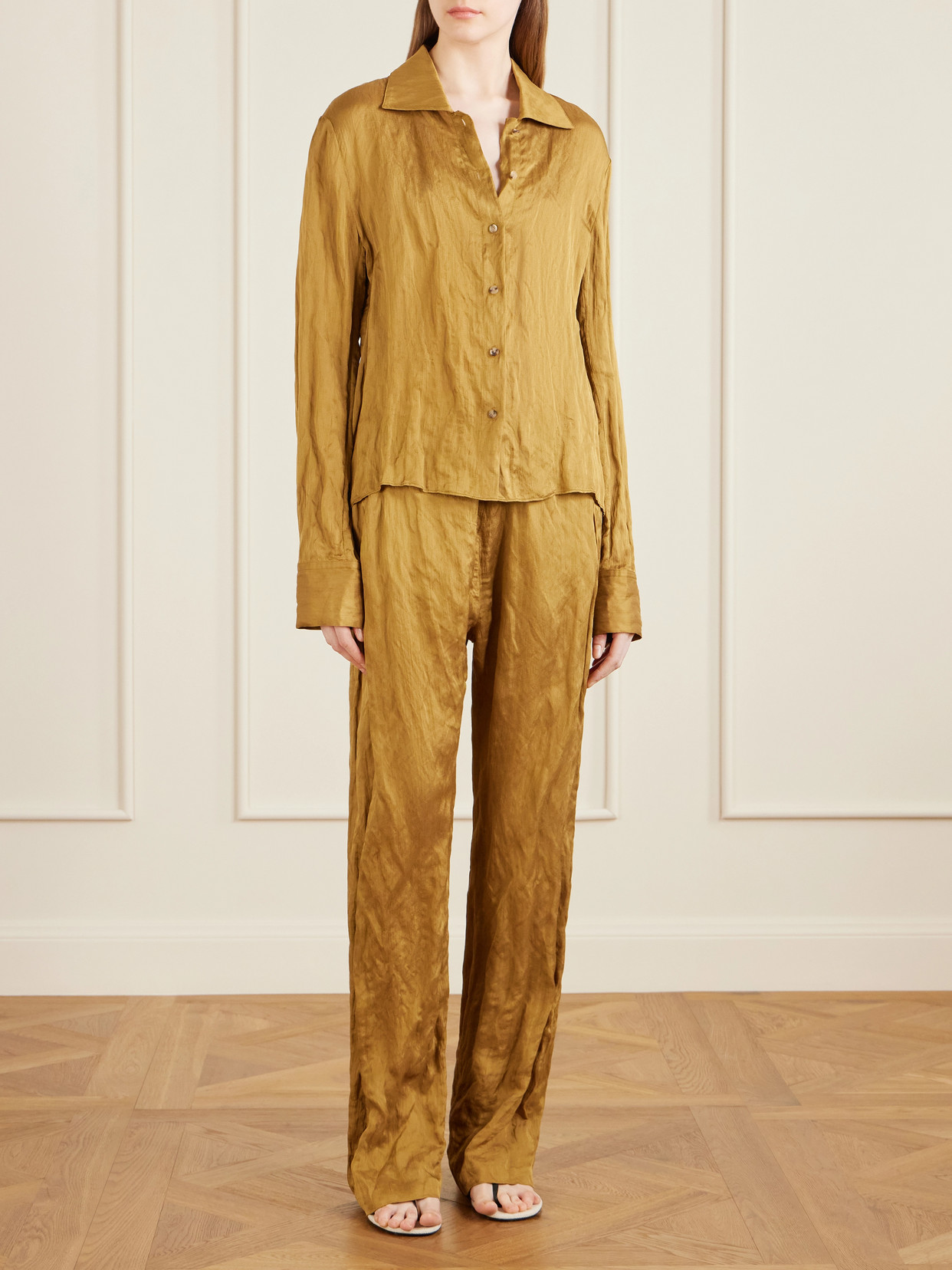 KHAITE KHAITE Jaylin Crinkled-Voile Shirt