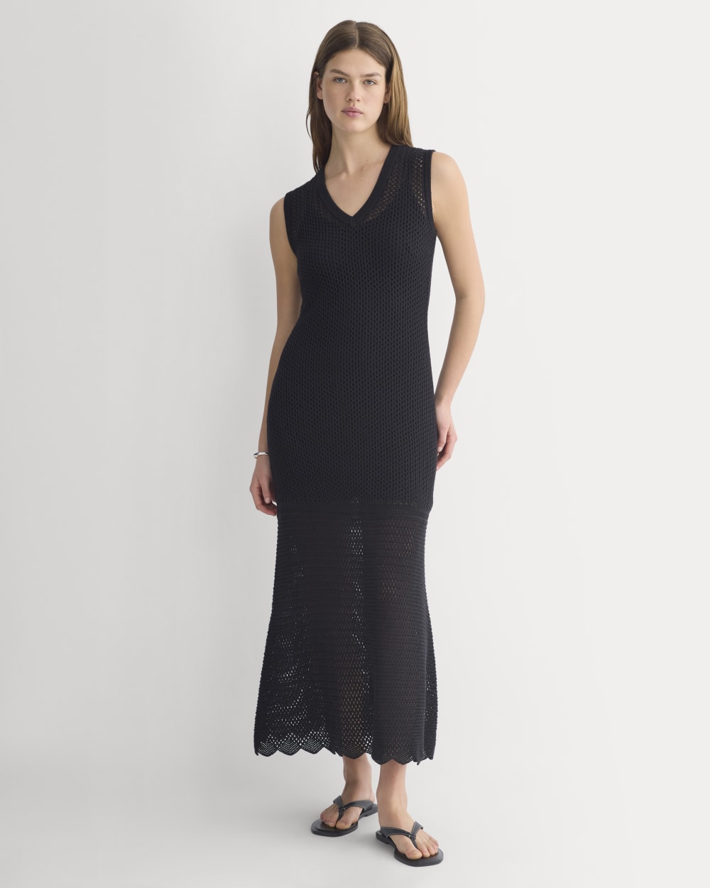white maxi dress knit White Knit Long Dress