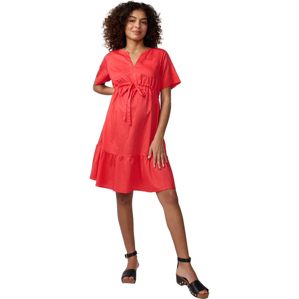 INGRID & ISABEL® Ingrid & Isabel® Short Sleeve Cotton Maternity Shirt Dress with Tiered Skirt