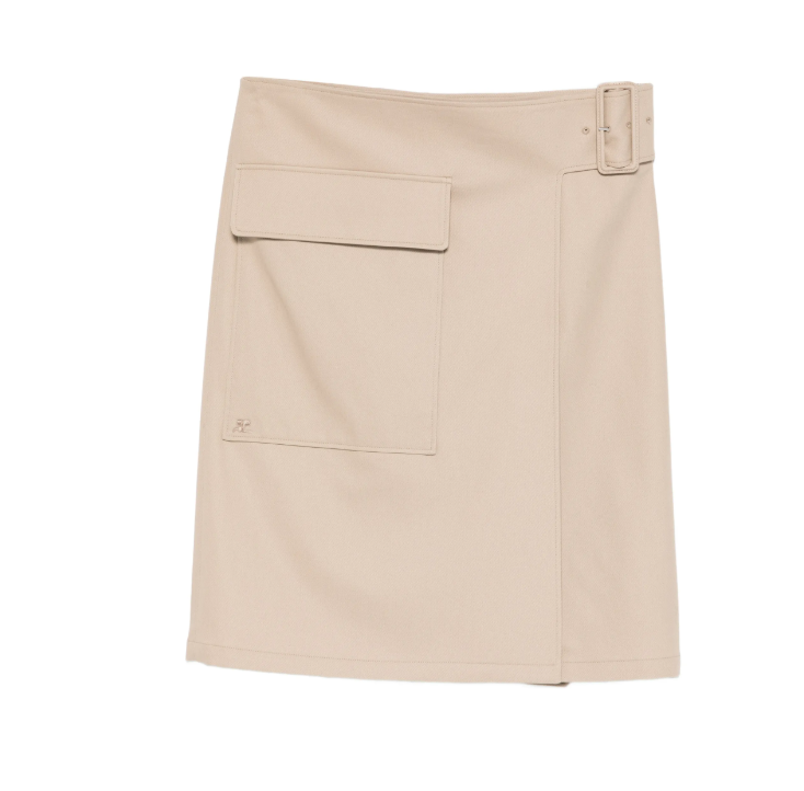 COURREGES Courrèges Cotton Utility Skirt with Buckle Detail
