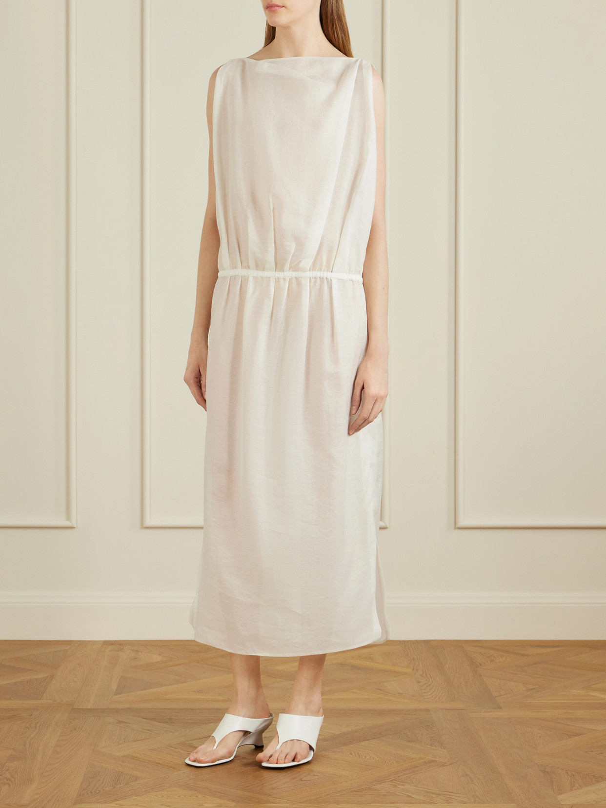KHAITE KHAITE Tia Cotton and Silk-Blend Midi Dress