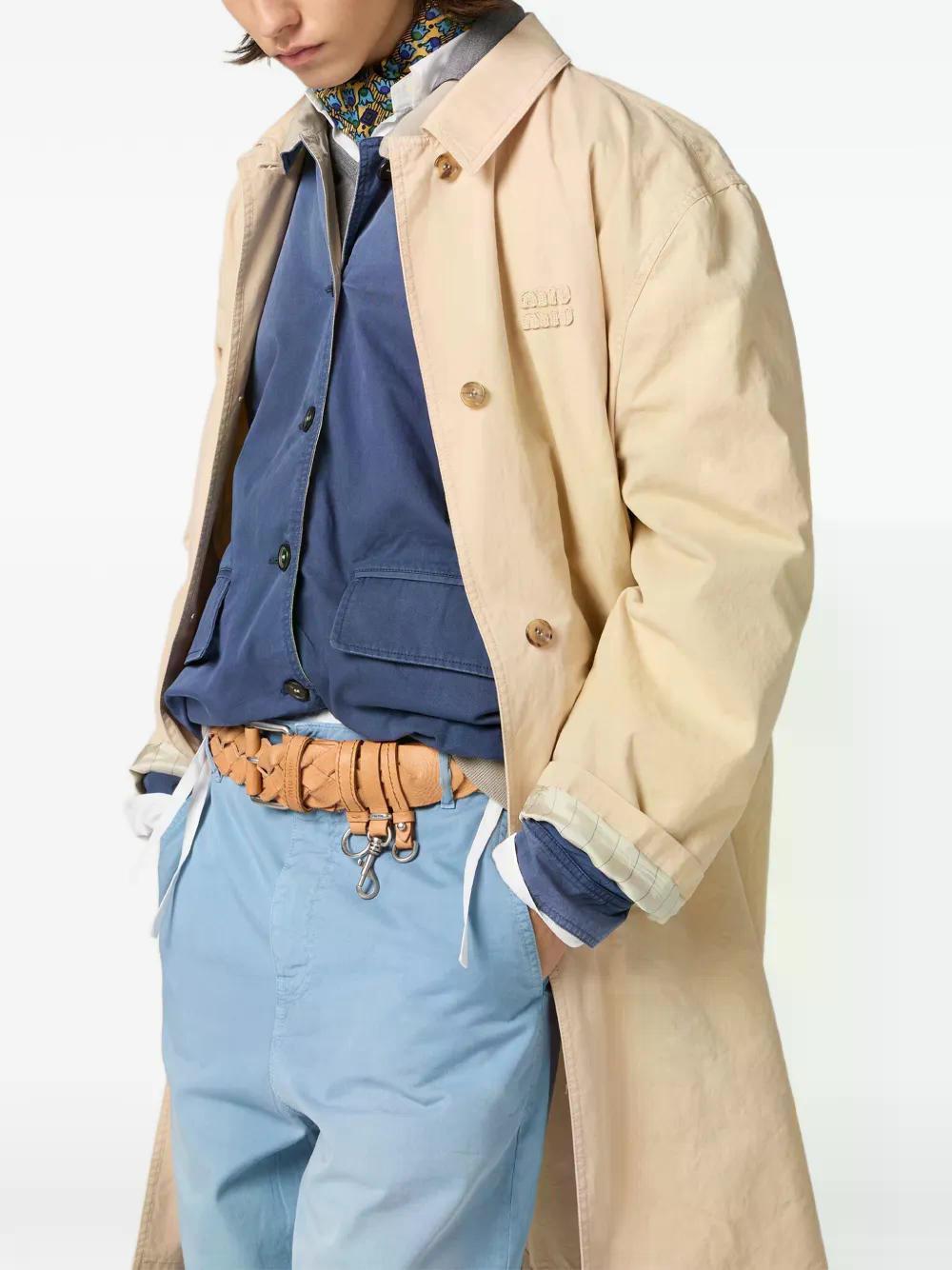 MIU MIU Miu Miu Gabardine Single-Breasted Trench Coat