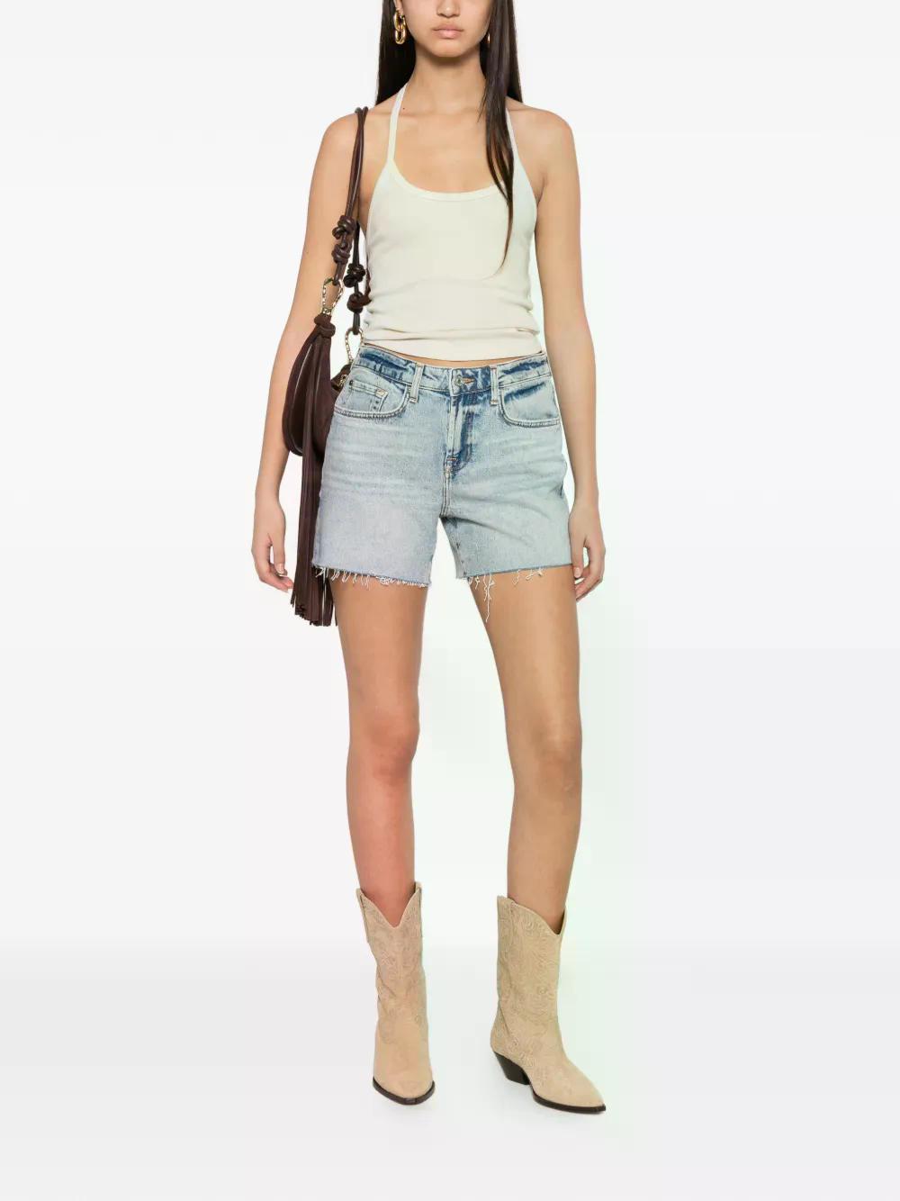 7 FOR ALL MANKIND 7 For All Mankind Monroe Raw-Cut Denim Shorts