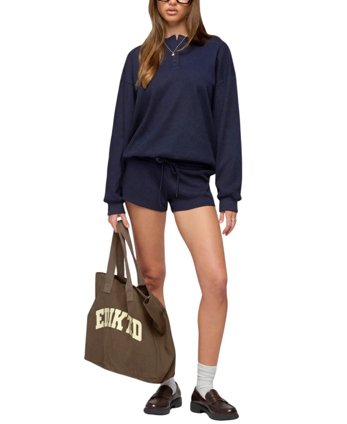 EDIKTED Edikted Balla Waffle Shorts