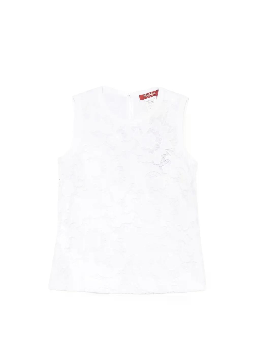 MAX MARA Max Mara Sleeveless Floral Lace Blouse