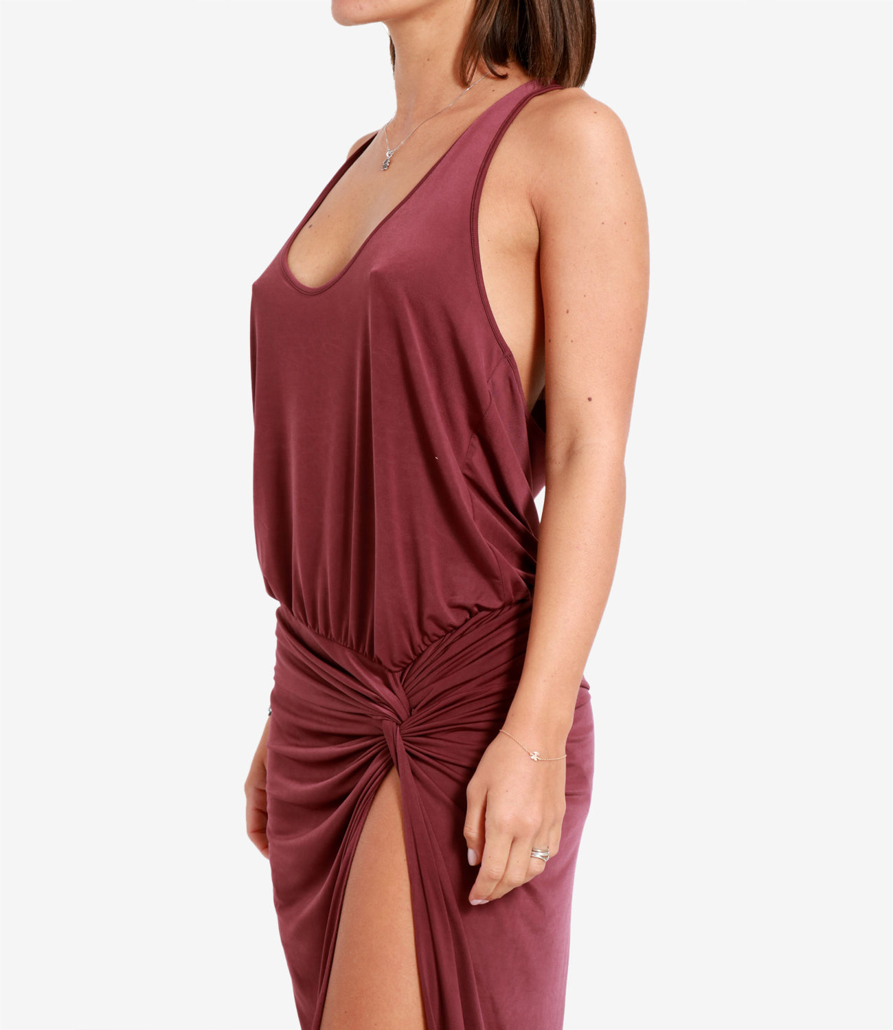 ANDAMANE The Andamane' Maxi Dress with Plunging Neckline and High Slit