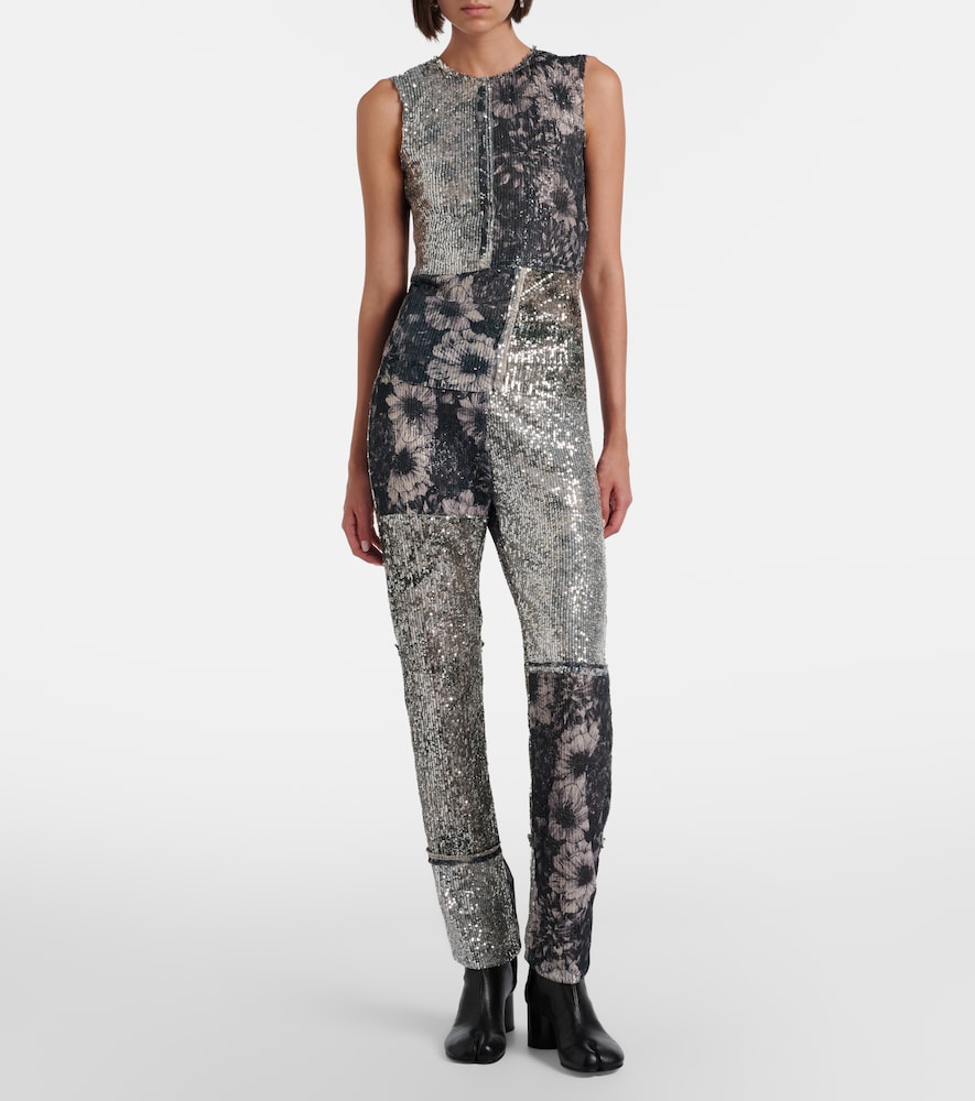 MAISON MARGIELA Maison Margiela Sequined Patchwork Slim Pants