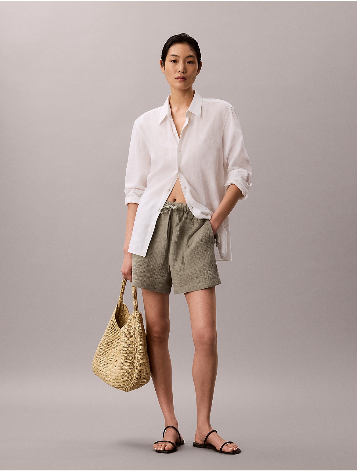CALVIN KLEIN Calvin Klein Double Gauze Pull-On Shorts