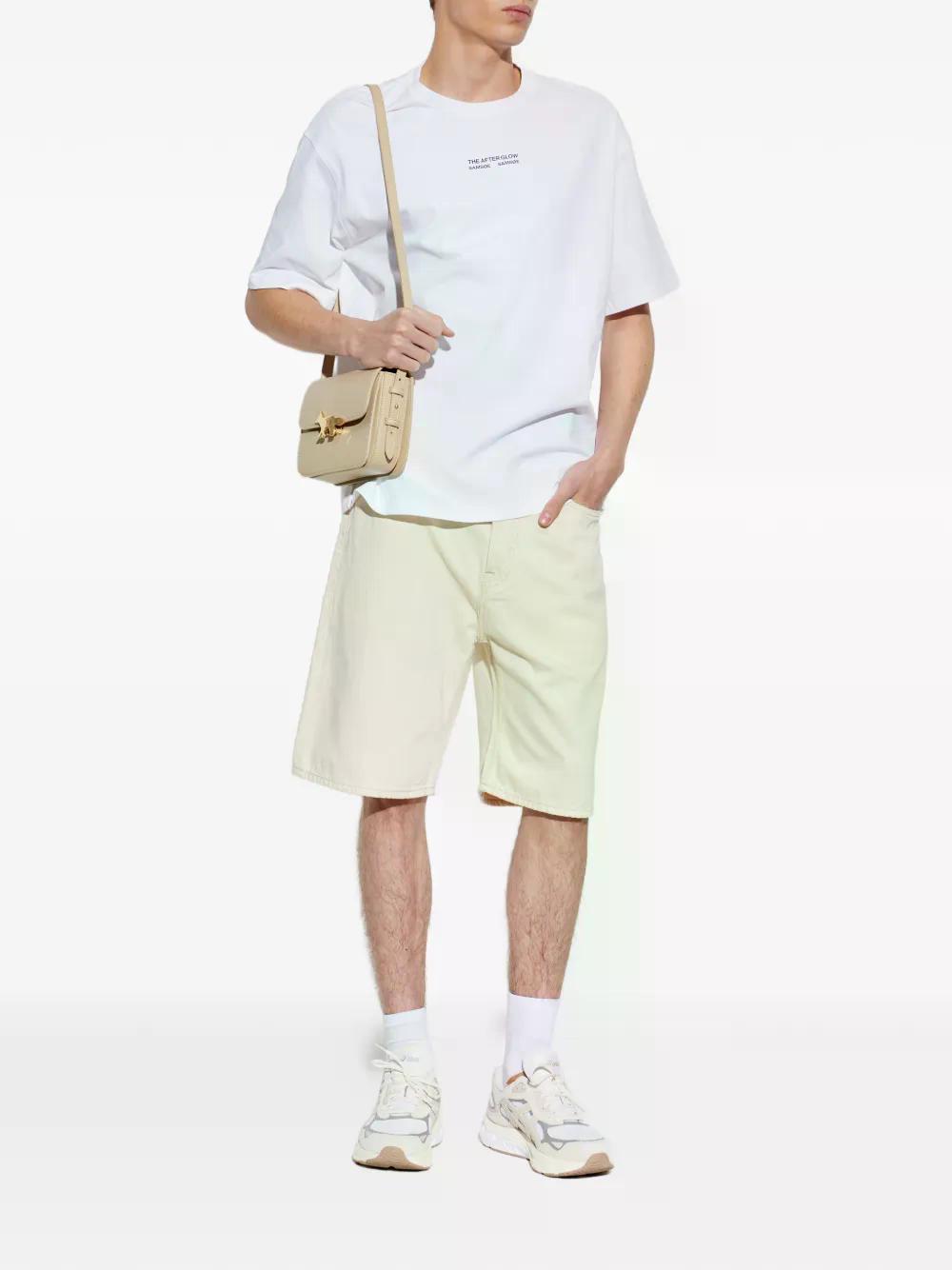 SAMSOE SAMSOE SAEDDIE LOGO-PATCH DENIM SHORTS