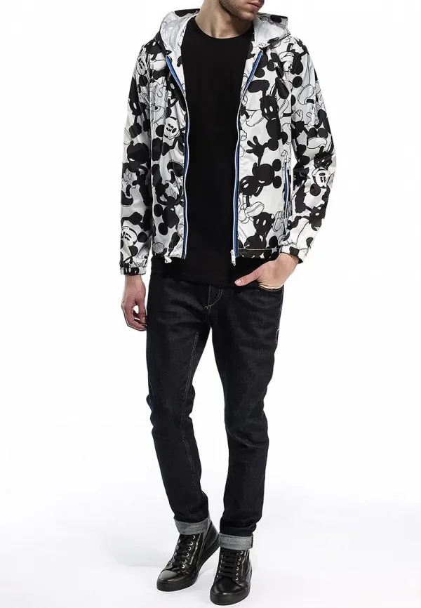 ICEBERG Iceberg Long Sleeve Zip-Up Hooded Jacket with Graphic Print