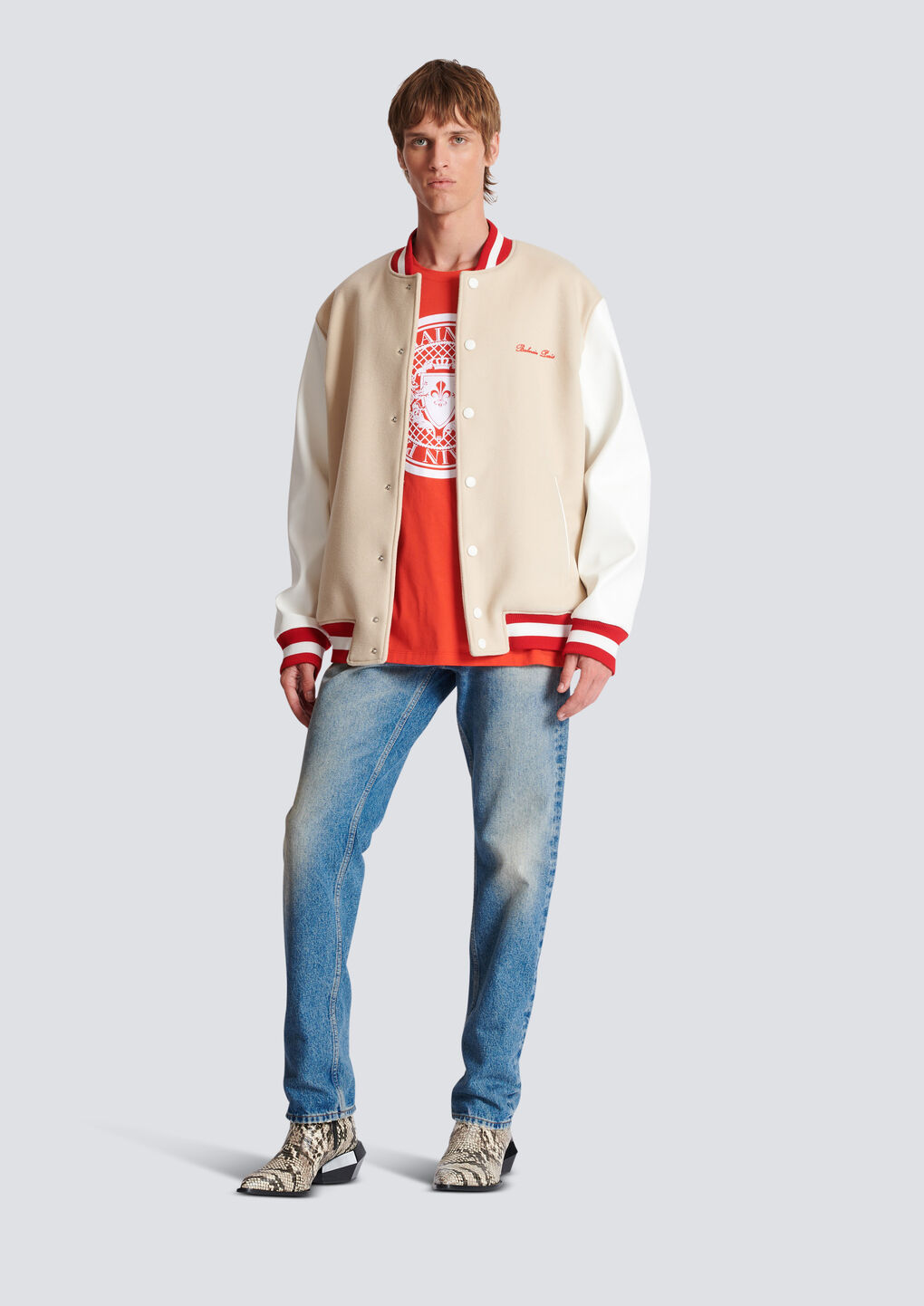 BALMAIN Balmain Logo Embroidered Varsity Jacket