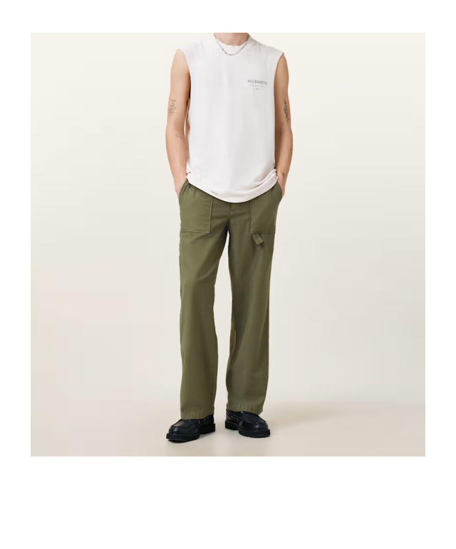 ALLSAINTS ALLSAINTS Logo Patch Straight-Leg Trousers