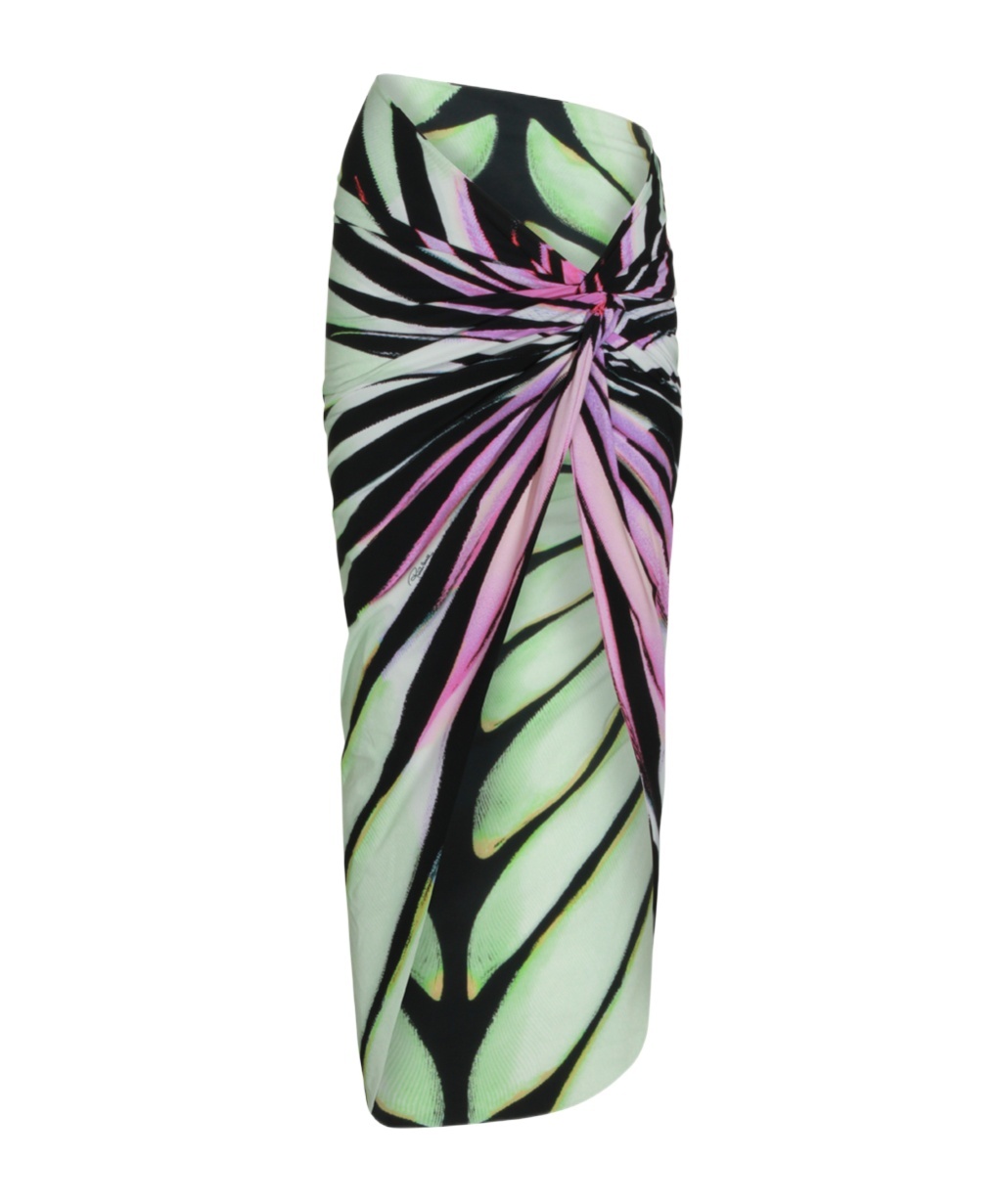 ROBERTO CAVALLI Roberto Cavalli Ruched Printed Skirt