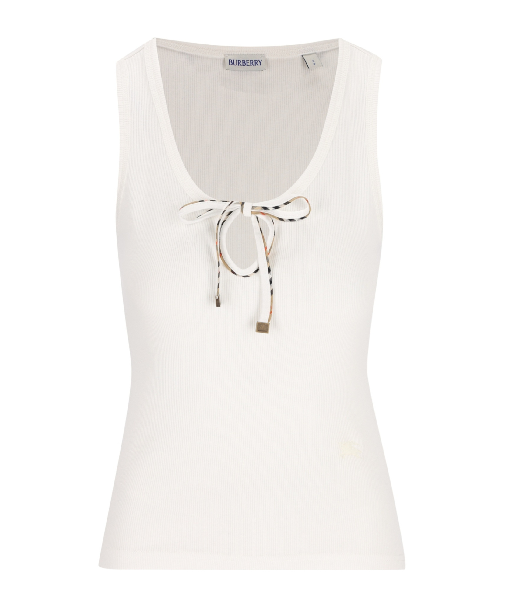 BURBERRY Burberry Ribbed Tank Top with Bow Detail