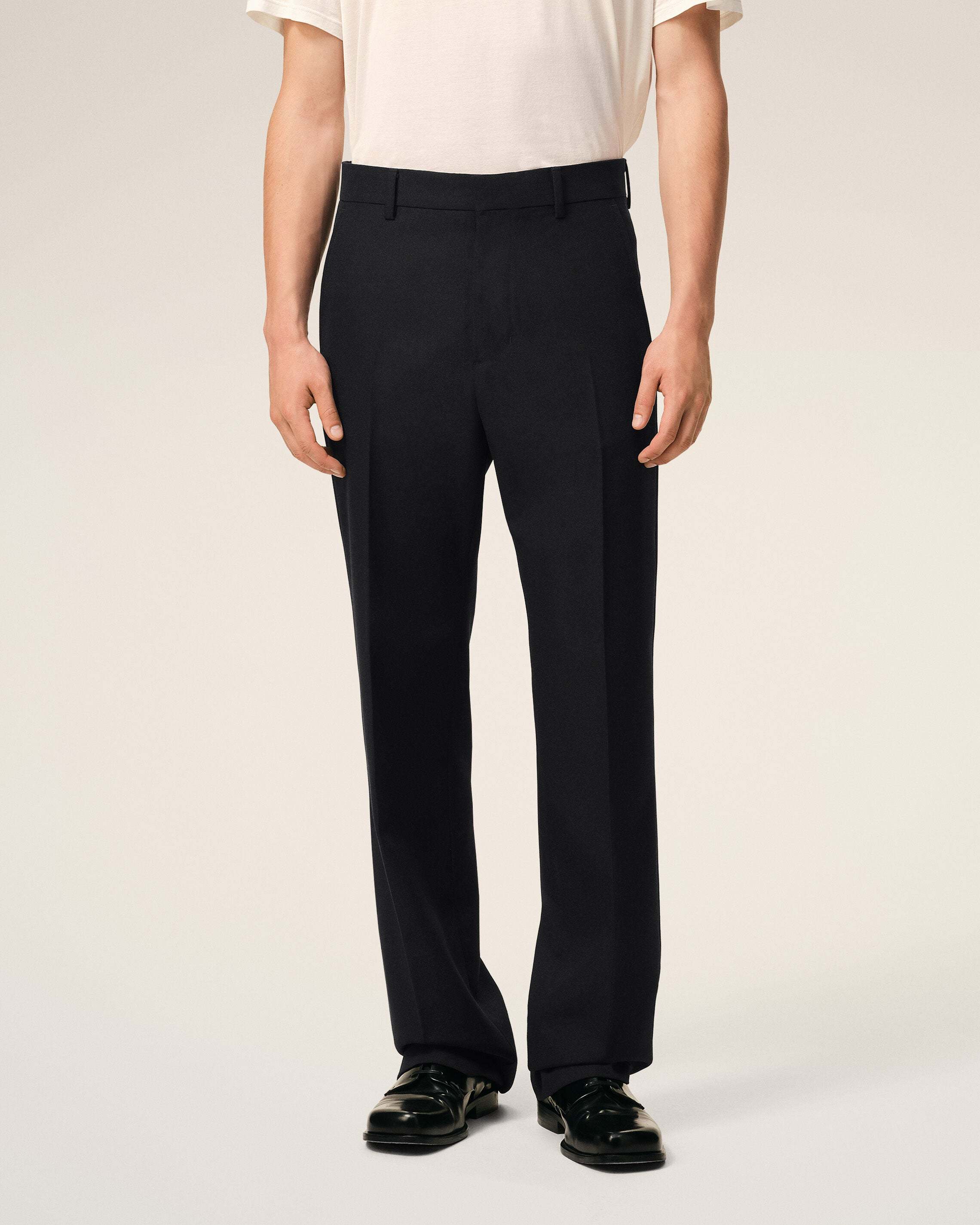 AMI Ami Paris Straight Leg Trousers with Logo Belt Detail