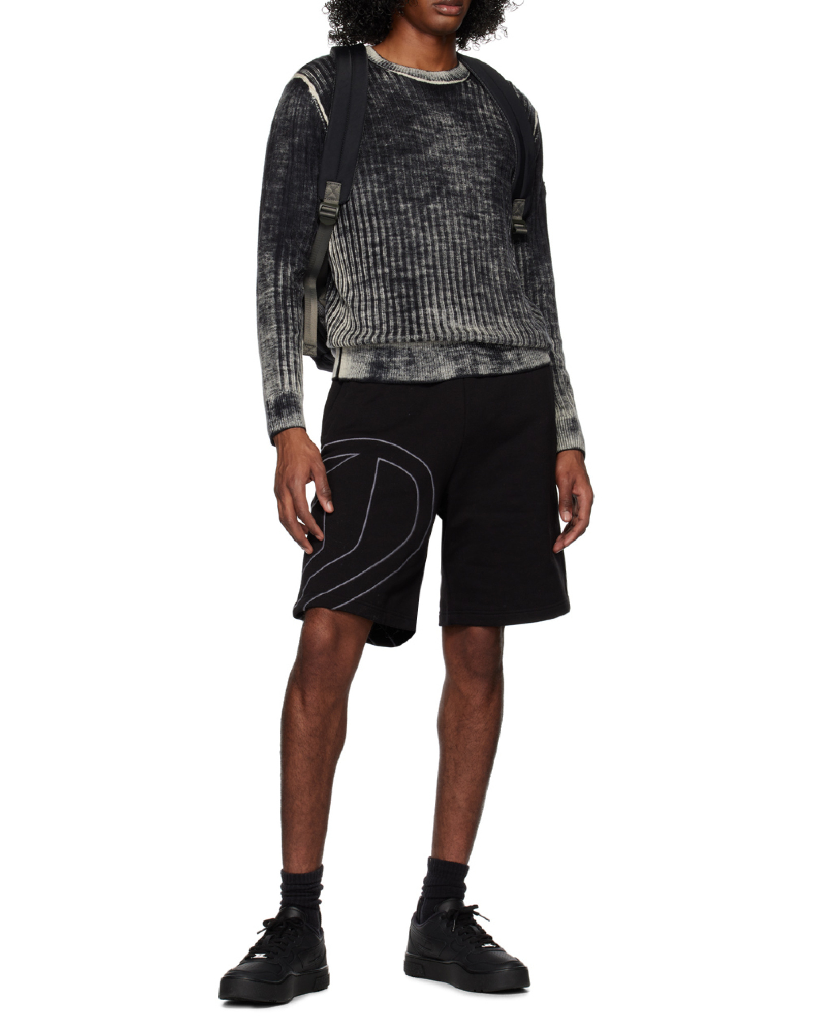 DIESEL® Diesel P-Crow Megoval Maxi D Logo Sweat Shorts
