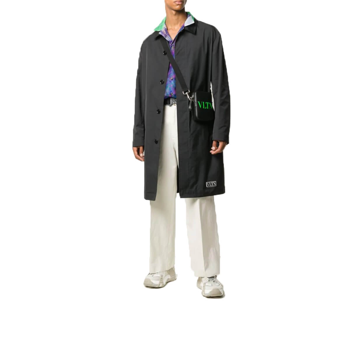 VALENTINO Valentino Single-Breasted Logo Patch Coat