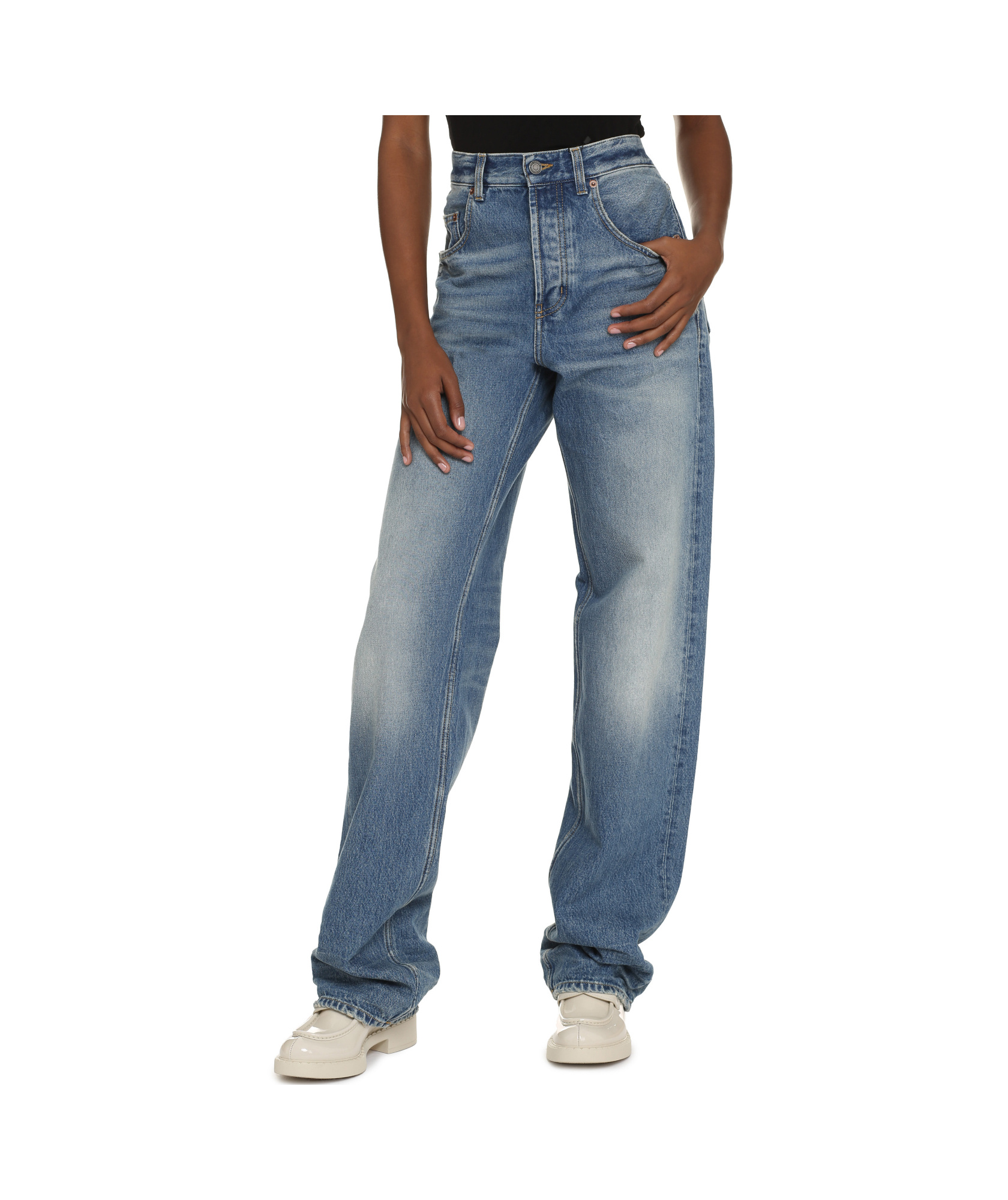 SAINT LAURENT Saint Laurent High-Rise Straight-Leg Jeans