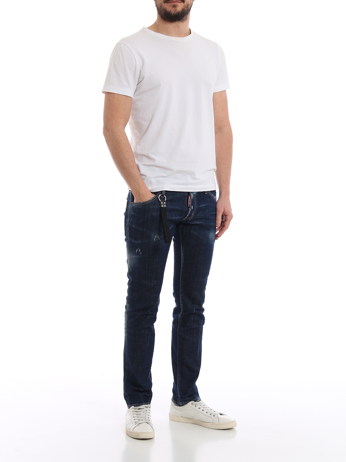 DSQUARED2 Dsquared2 Faded Stretch Denim Five-Pocket Jeans
