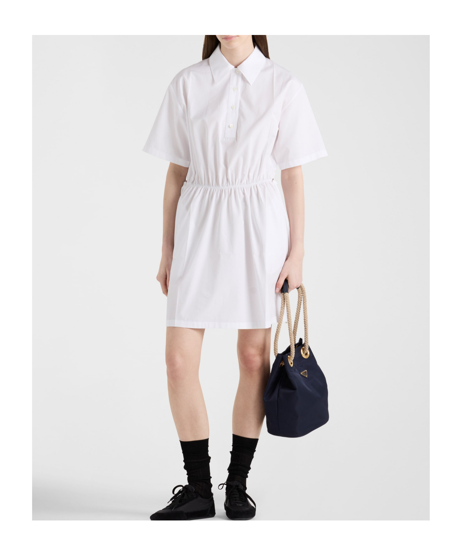 PRADA Prada Short-Sleeved Drawstring Dress