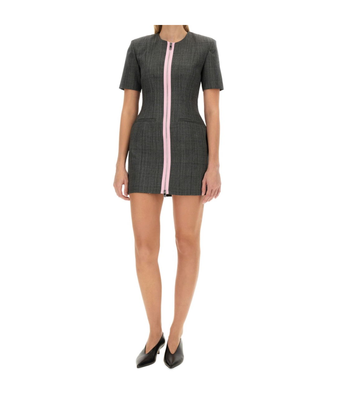 cos pleated zip up cotton mini dress COS Pleated Zip-Up Cotton Mini Dress in White