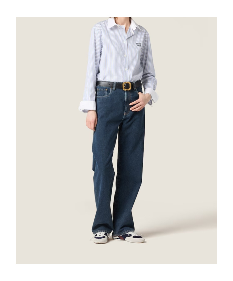 MIU MIU Miu Miu Flocked Denim Jeans