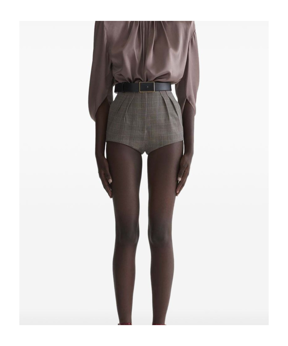 MUGLER Mugler Checked Pleated Tailored Shorts
