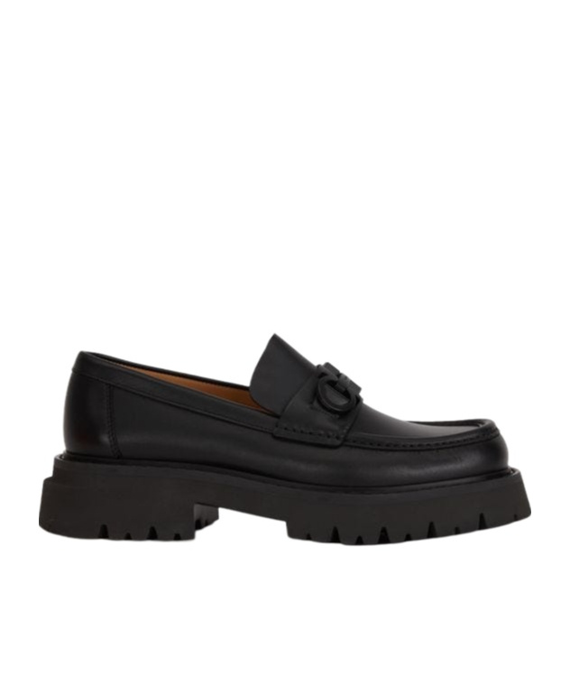 Ferragamo Leather Square-Toe Loafers In Black - 35% Off | Editorialist