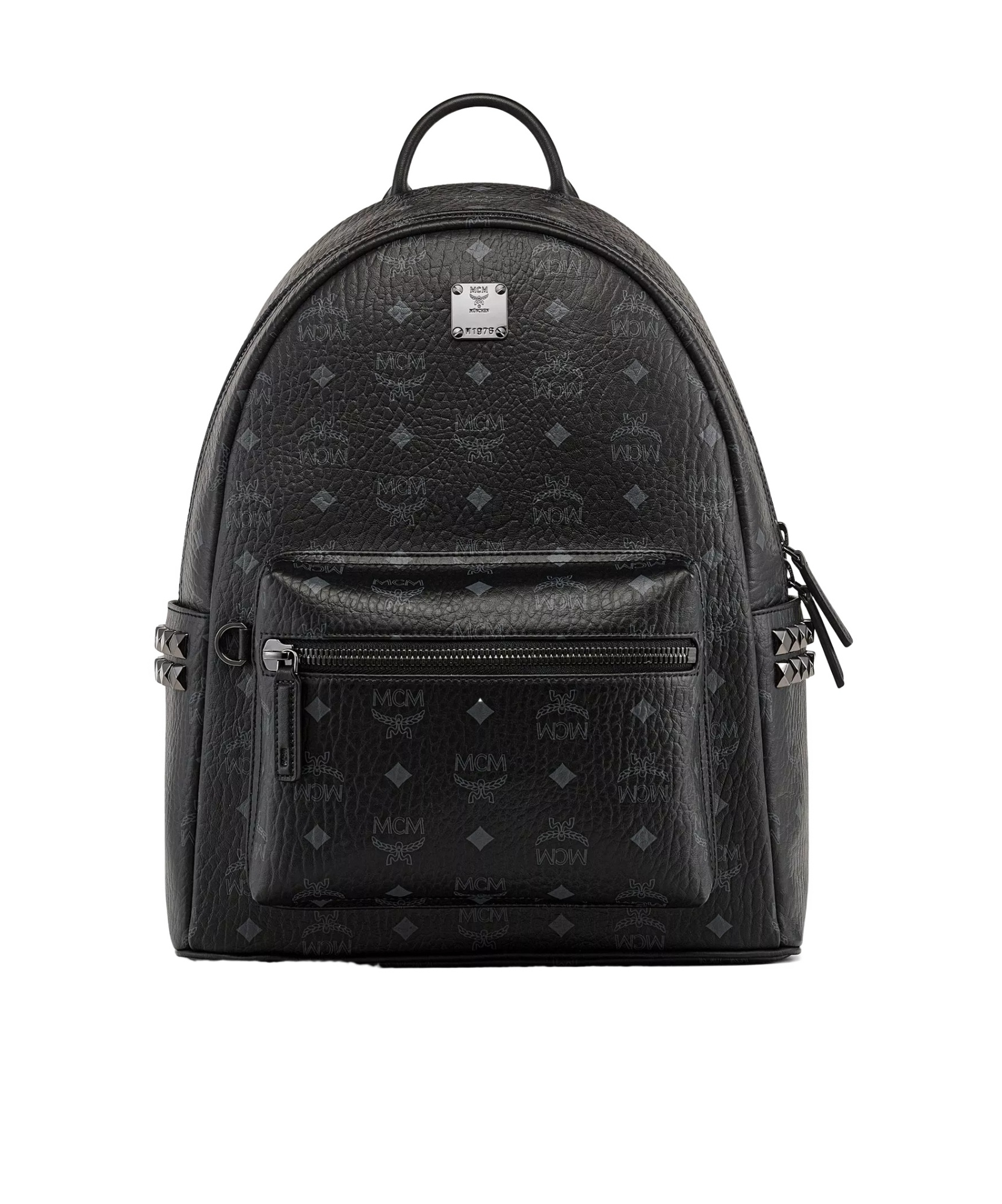 MCM MCM All-Over Logo-Printed Visetos Canvas and Nappa Leather Backpack with Stud Embellishments