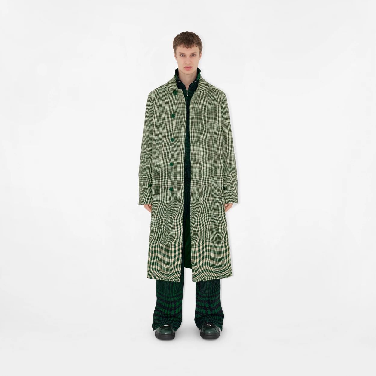 BURBERRY Burberry Houndstooth Pattern Wide-Leg Trousers