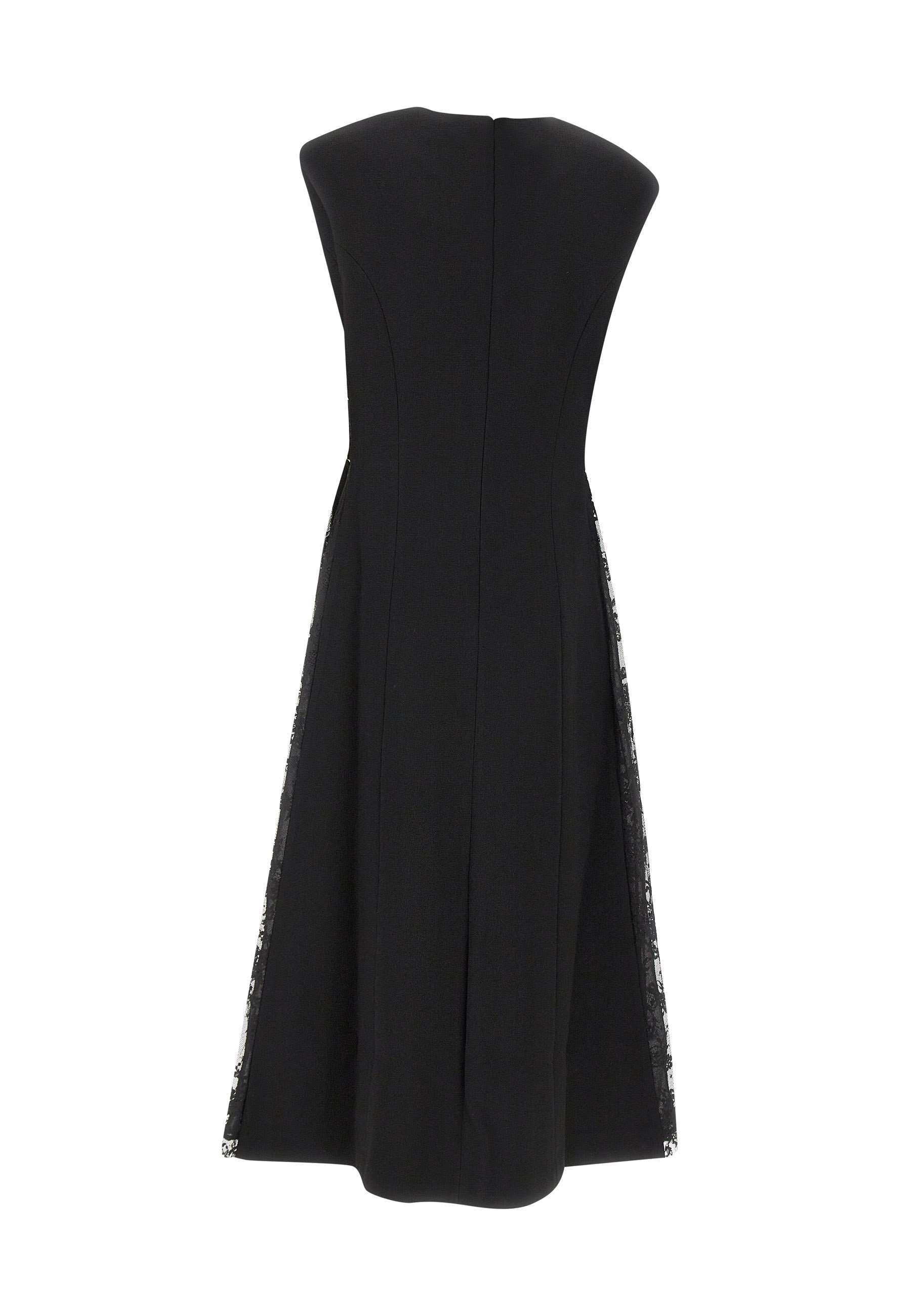 Rebecca Taylor Doily Lace Midi Dress - Black | Editorialist