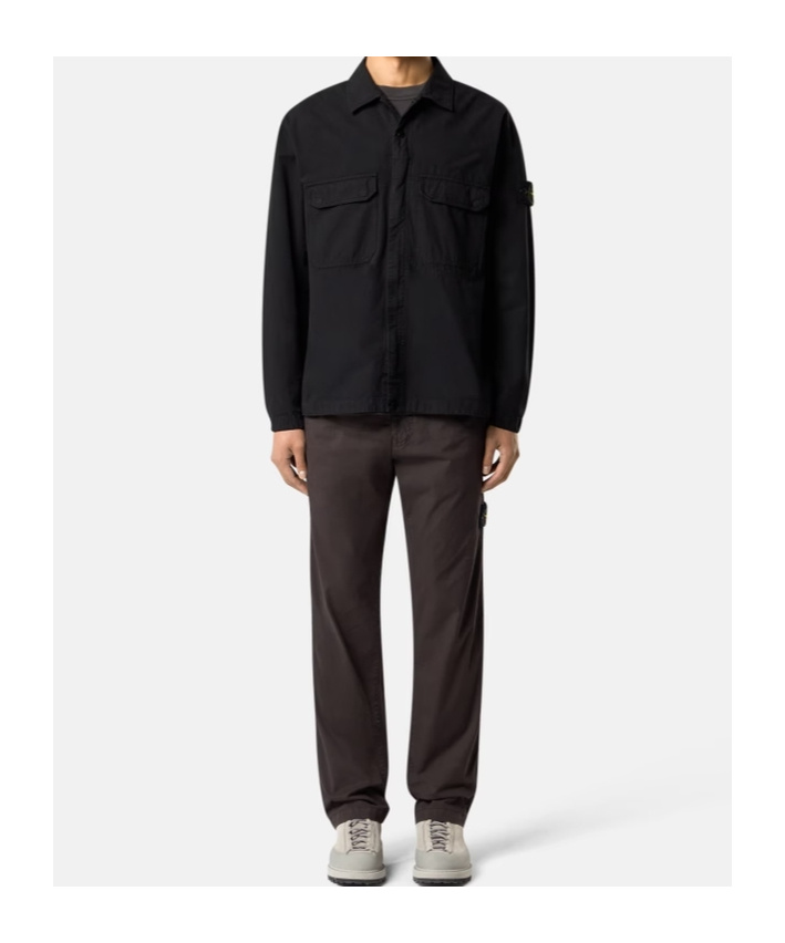 STONE ISLAND Stone Island Logo Patch Long Sleeve Shirt