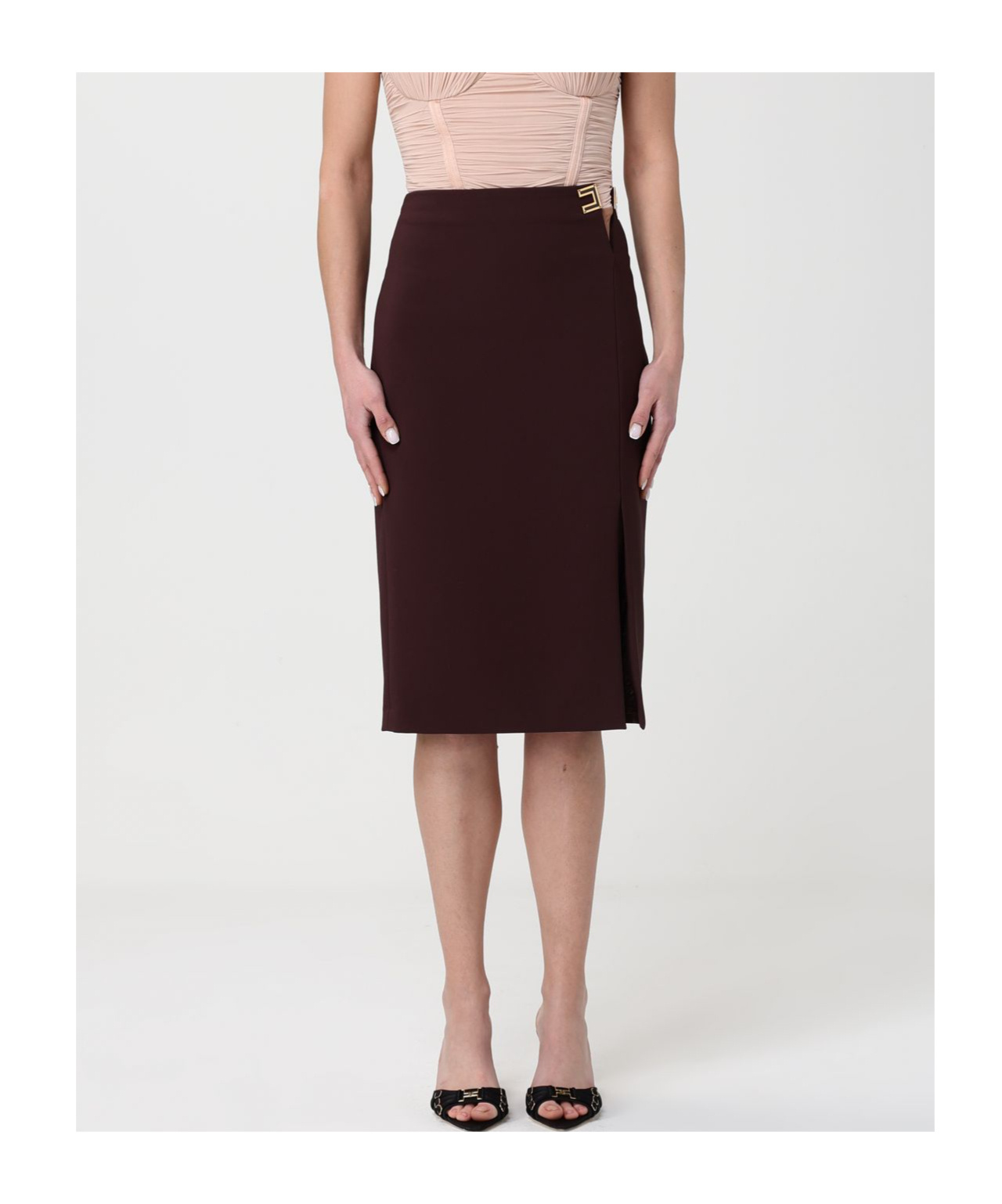 ELISABETTA FRANCHI Elisabetta Franchi Double Layer Stretch Crêpe Skirt