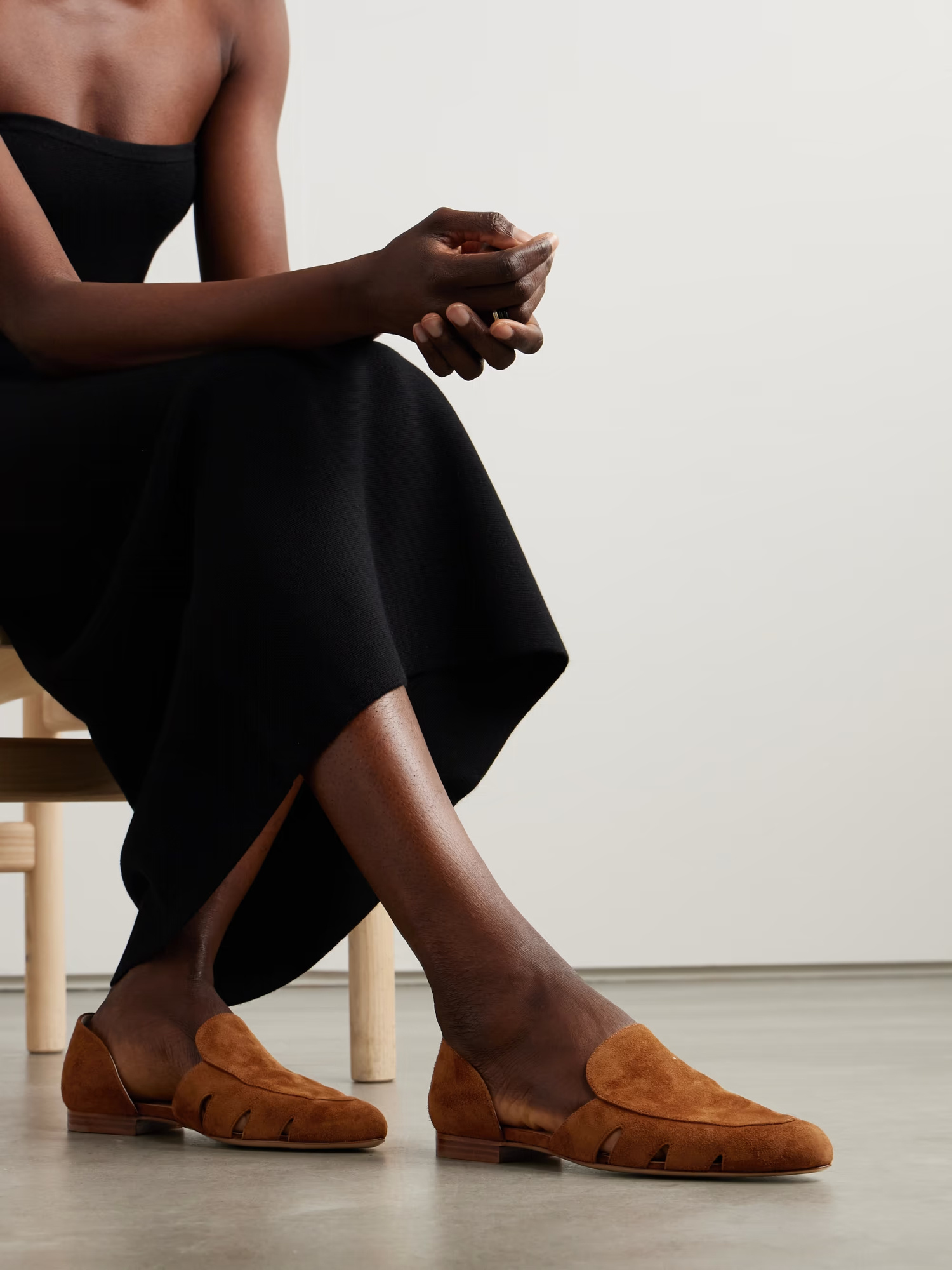 GABRIELA HEARST Gabriela Hearst Rory Openwork Suede Flats