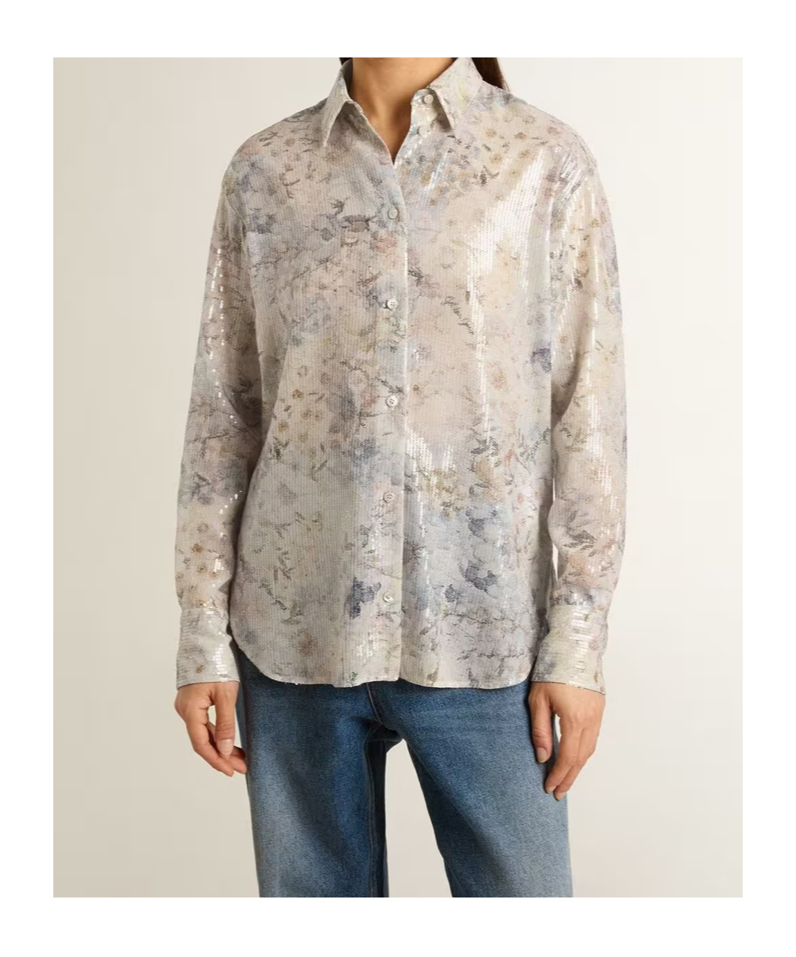 GOLDEN GOOSE Golden Goose Deluxe Brand Sequin Floral Print Shirt