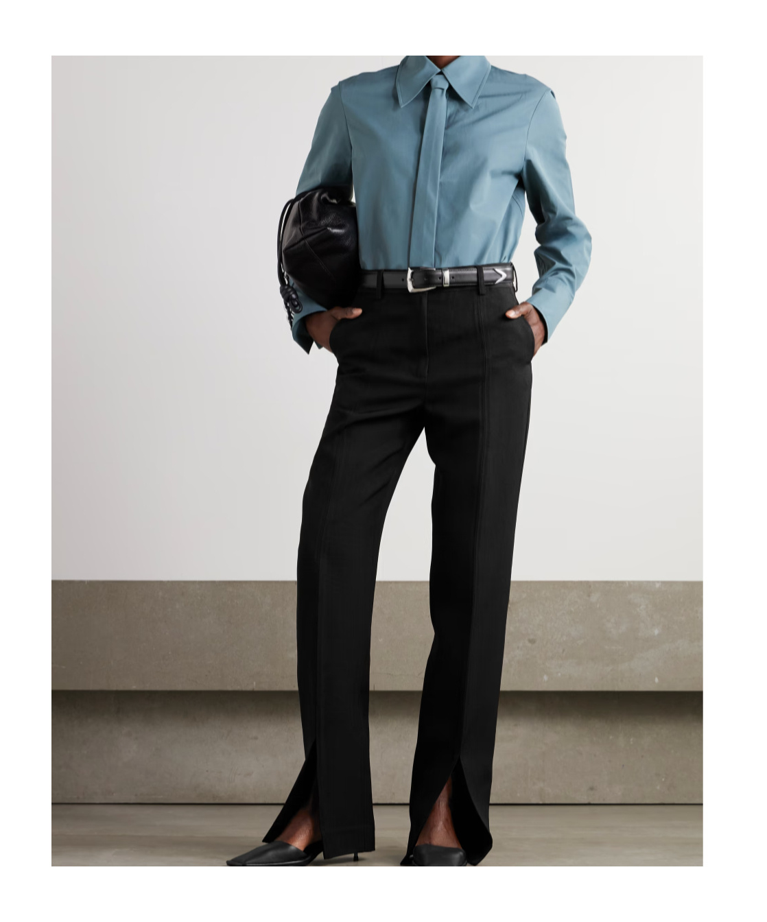 JIL SANDER Jil Sander High-Waisted Straight-Leg Split Hem Trousers