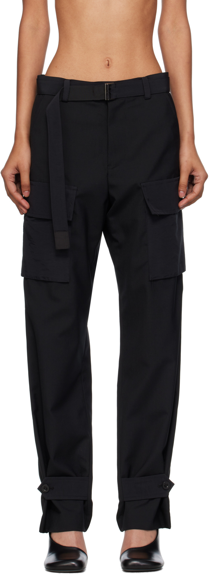 SACAI Sacai Black Belted Cargo Trousers