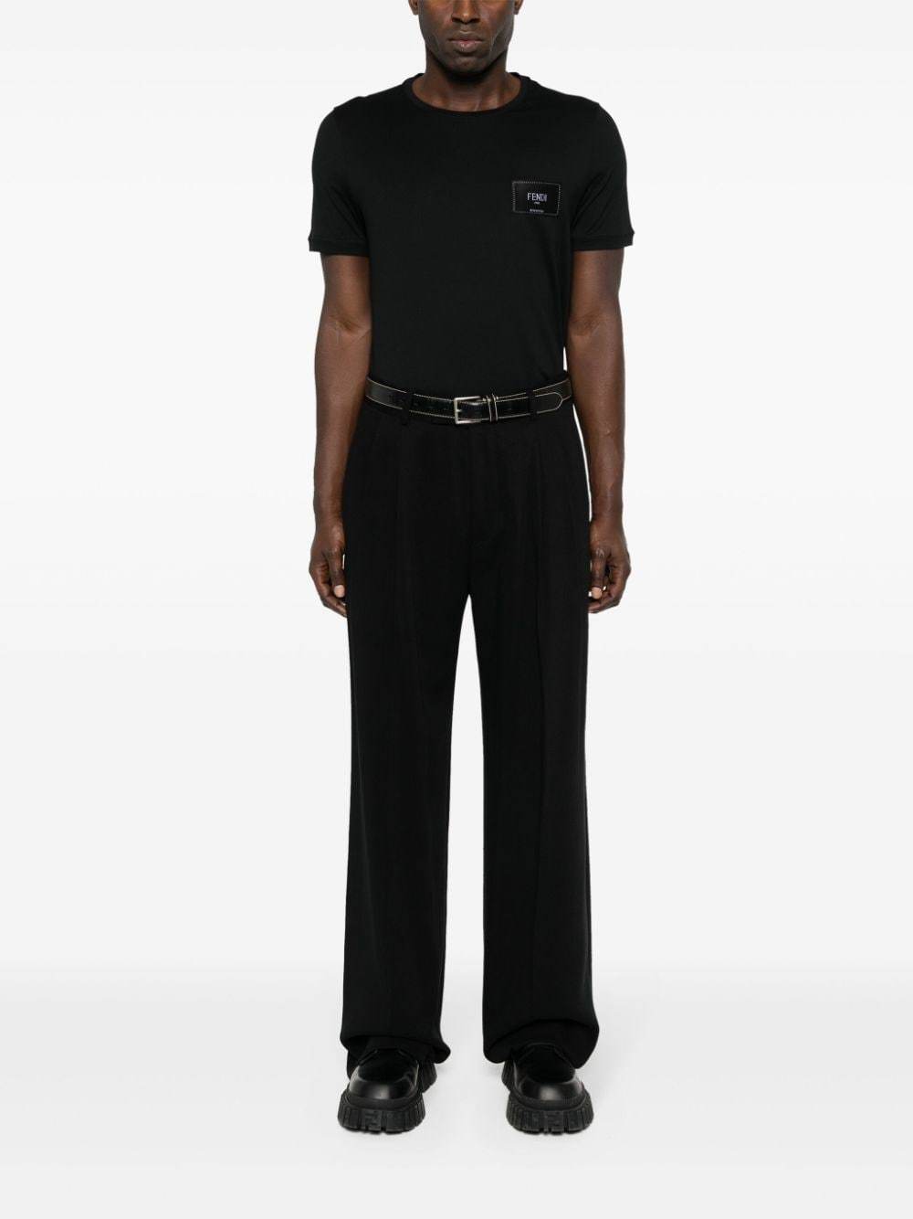FENDI Fendi Logo Patch Crewneck T-Shirt