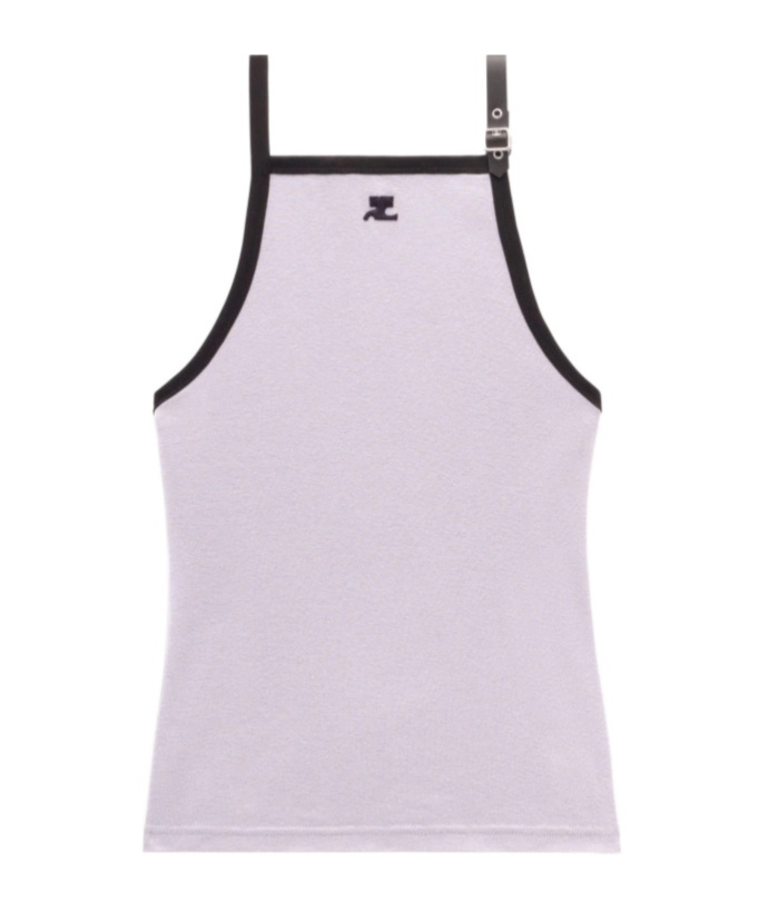 COURREGES Courrèges Contrast Trim Square Neck Tank Top