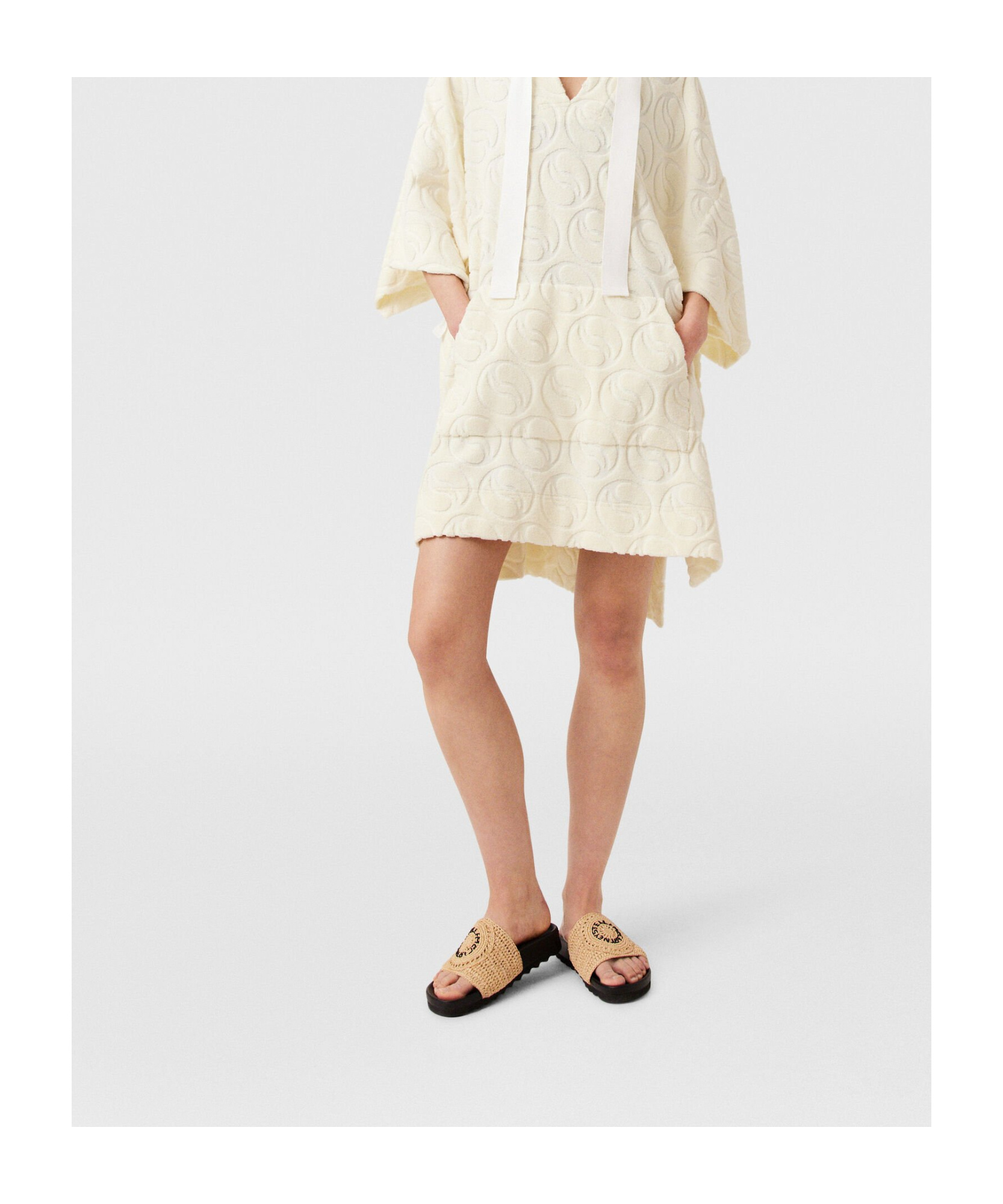 STELLA MCCARTNEY Stella McCartney Elyse Logo Raffia Slides