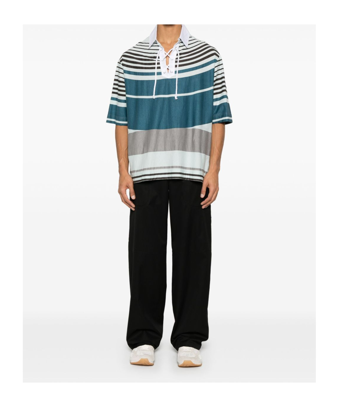 LOEWE Loewe Wide Leg Cargo Trousers with Belt Ring and Logo