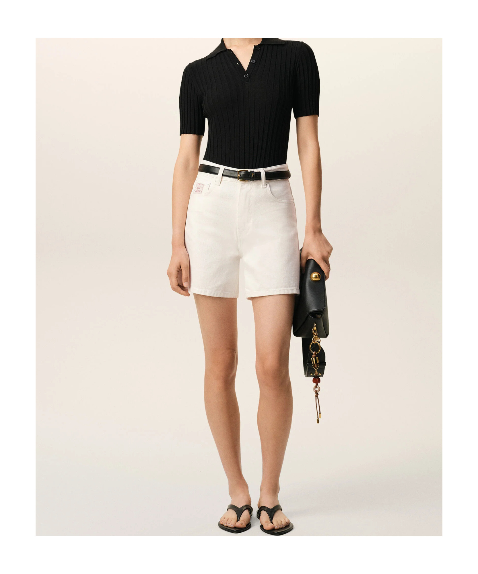 AMI Ami Paris Logo-Patch Denim Shorts